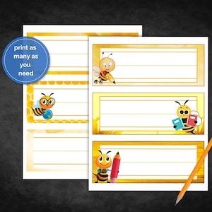 Bee Theme Name Tag Designs, Bee Classroom Decor, Desk Name Tags ...