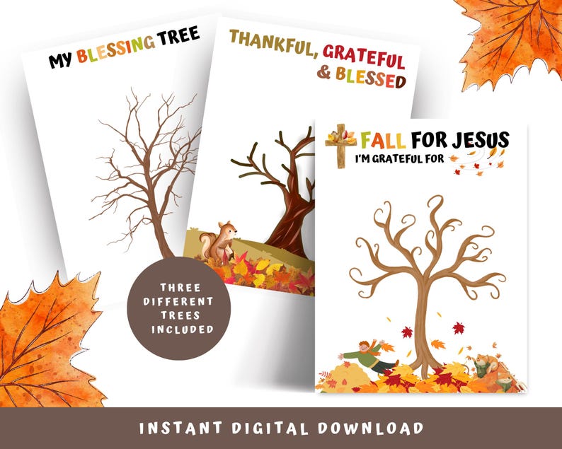 Thankful Tree Blessing Gratitude Tree Activity Pack for Kids, Thankful ...