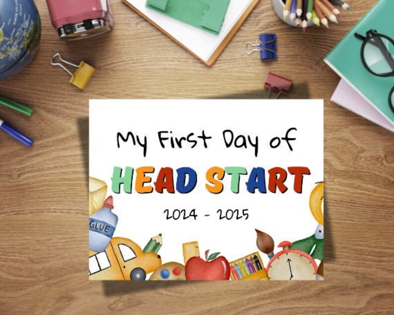 First Day of Head Start Sign Printable, Back to School Sign PDF, Head ...