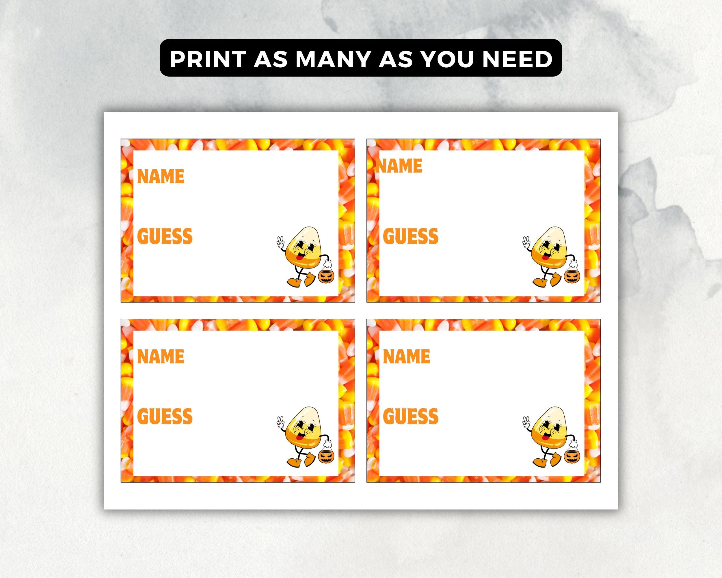Candy Corn Guessing Game Digital Download Party Game Sign Poster ...