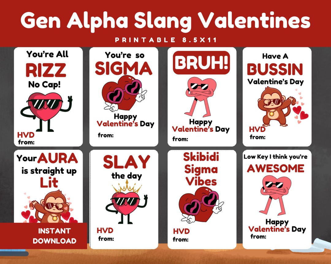 Bruh Valentine, Classroom Valentine, Gen Alpha Slang, Middle High ...