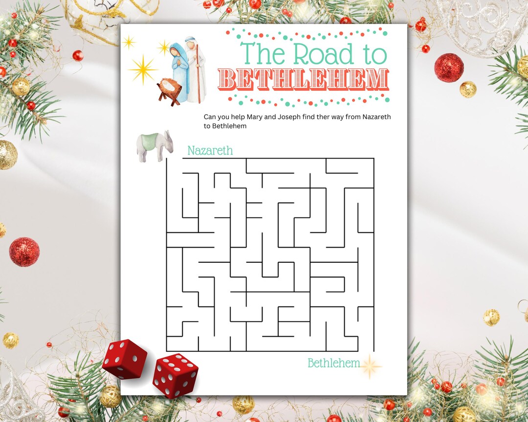 Christmas Maze Printable, Advent Youth Group Activity, Religous ...