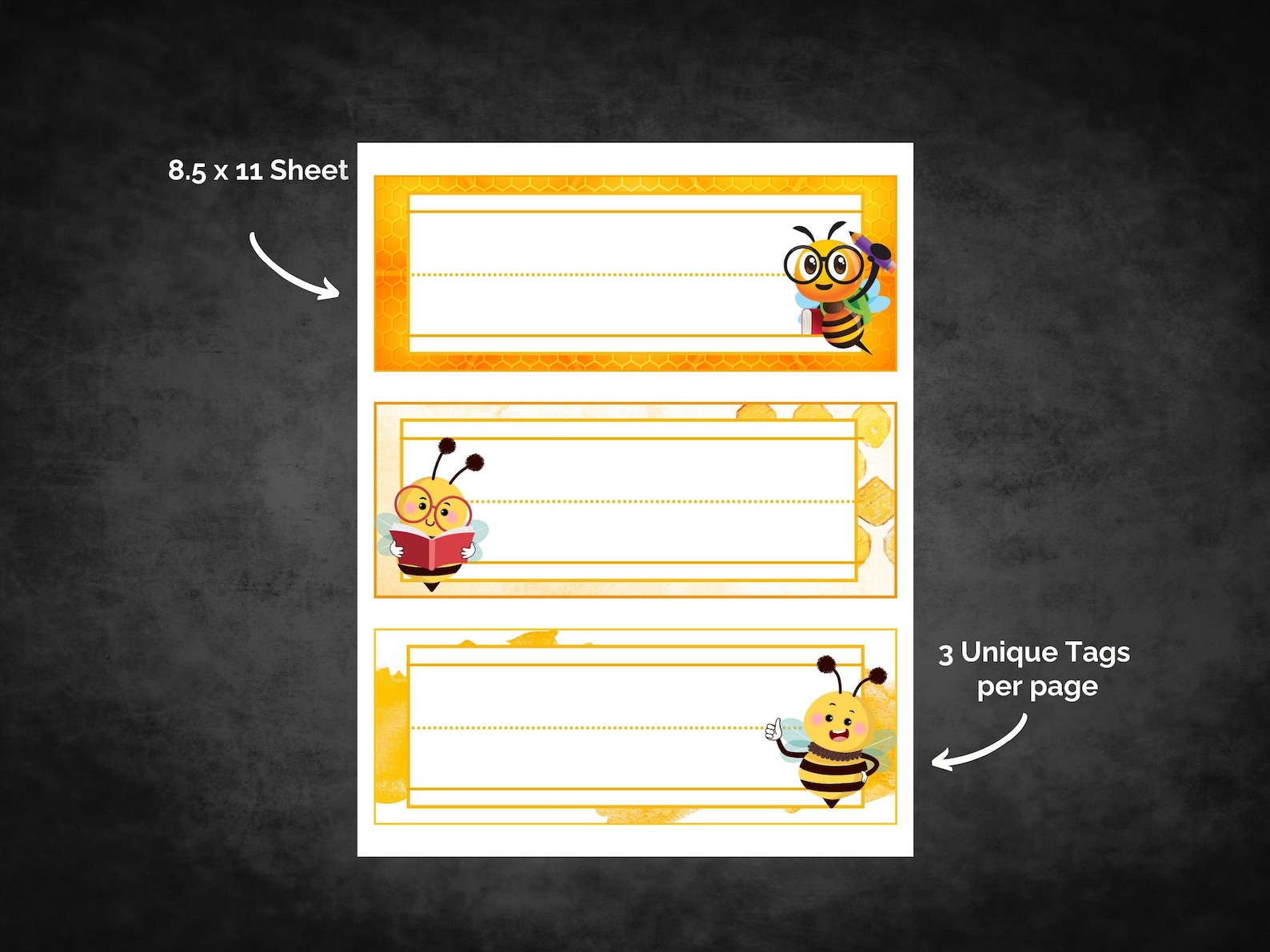 Bee Theme Name Tag Designs, Bee Classroom Decor, Desk Name Tags ...