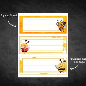 Bee Theme Name Tag Designs, Bee Classroom Decor, Desk Name Tags ...