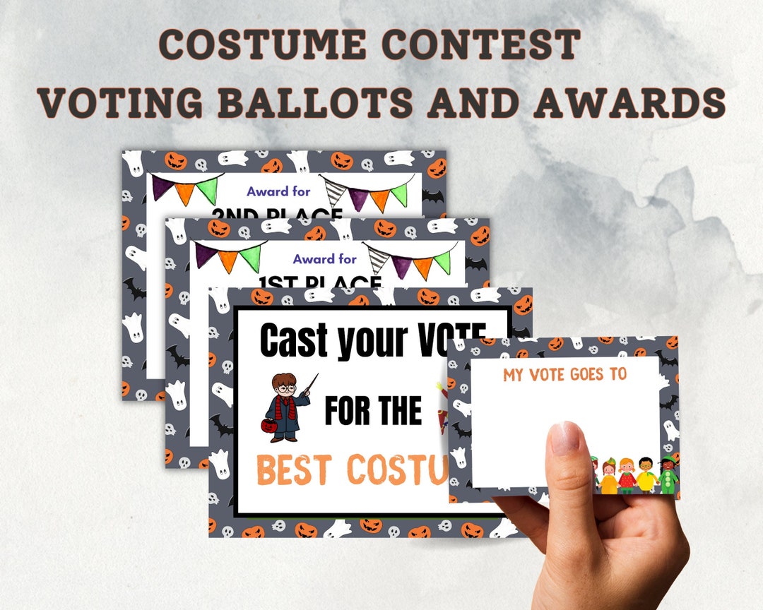 Halloween Kids Costume Contest, Voting Ballots and Awards, Elementary ...