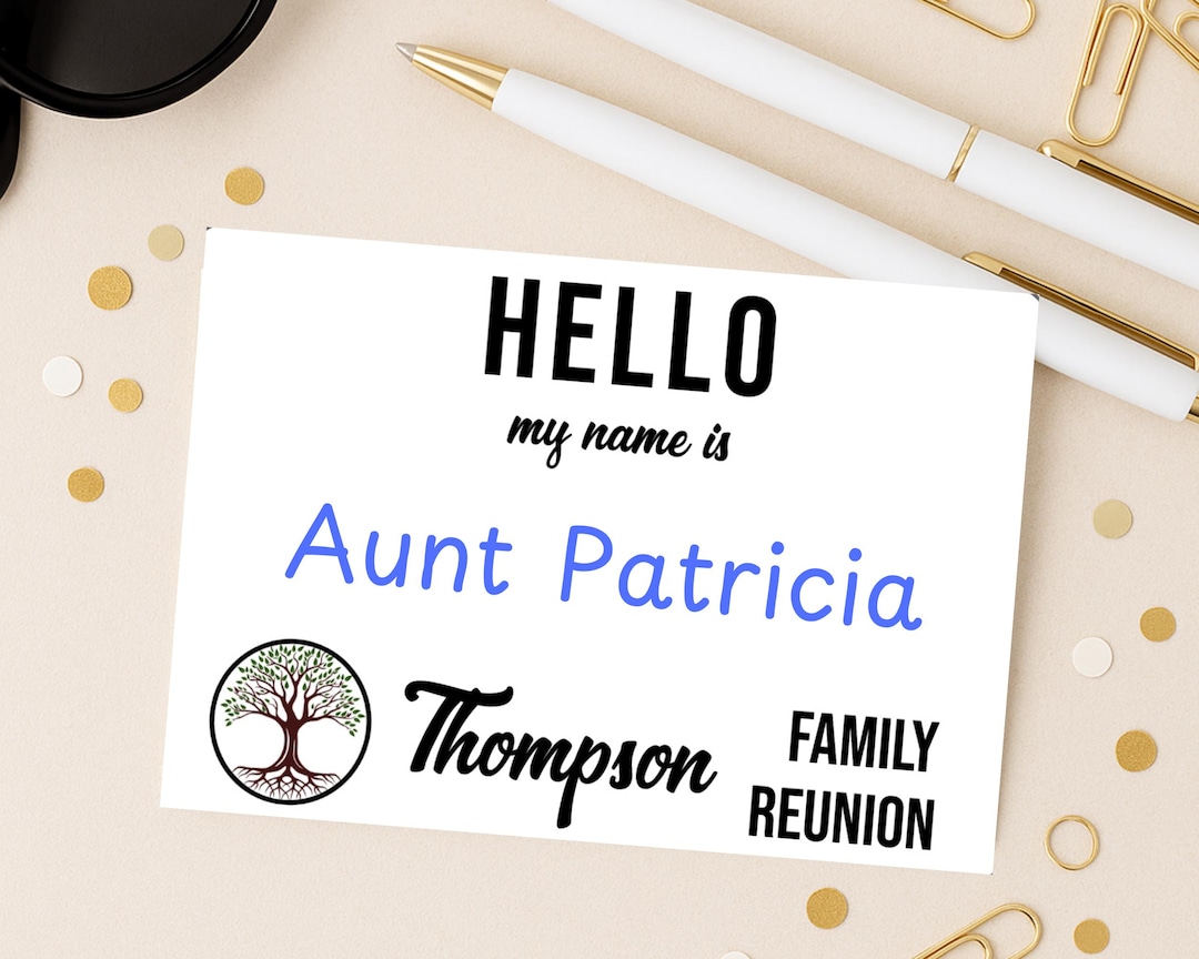 Family Reunion Name Tag Template, Editable,diy Printable Reunion Badges ...