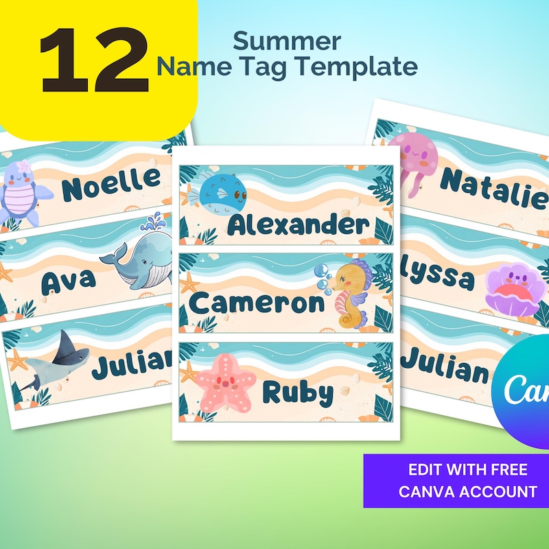 Summer Cubby Tags - Etsy