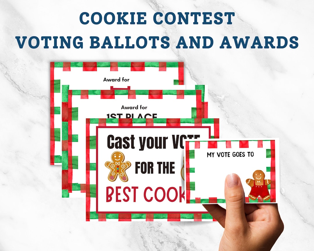 Cookie Contest Voting Ballots and Awards , Cookie Exchange, Holiday ...