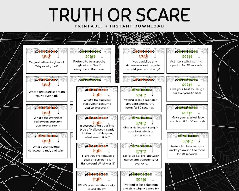 Halloween Truth or Scare Game, Office Party, Kid Friendly Halloween ...
