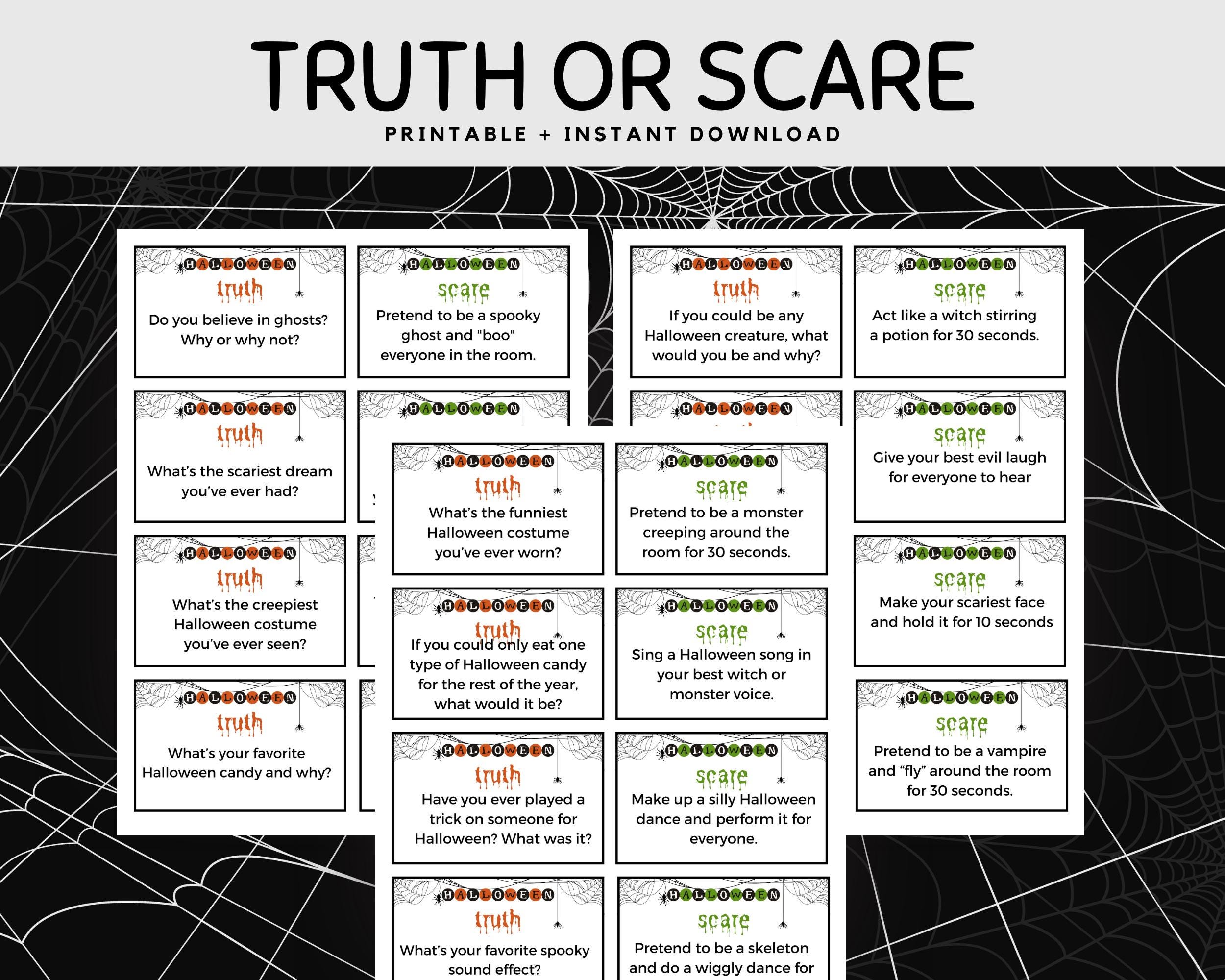 Halloween Truth or Scare Game, Office Party, Kid Friendly Halloween ...