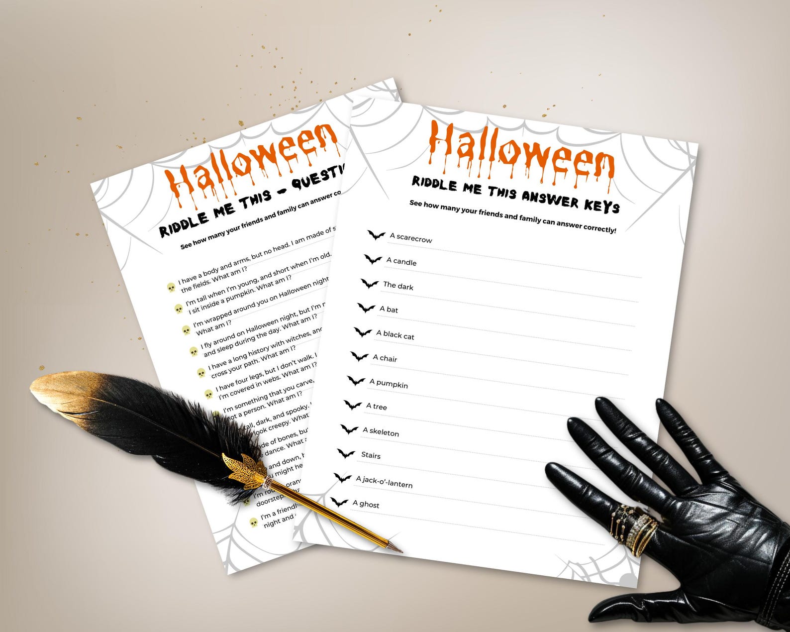 Halloween Riddles Printable Instant Download, Office School Party Game ...
