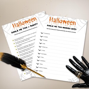 Halloween Riddles Printable Instant Download, Office School Party Game ...