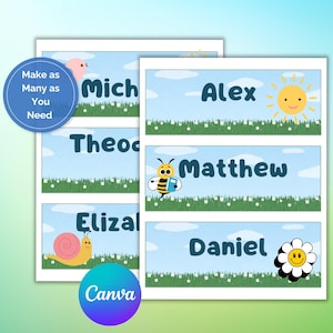 Editable Spring Name Tag Template for Classroom Daycare Preschool ...