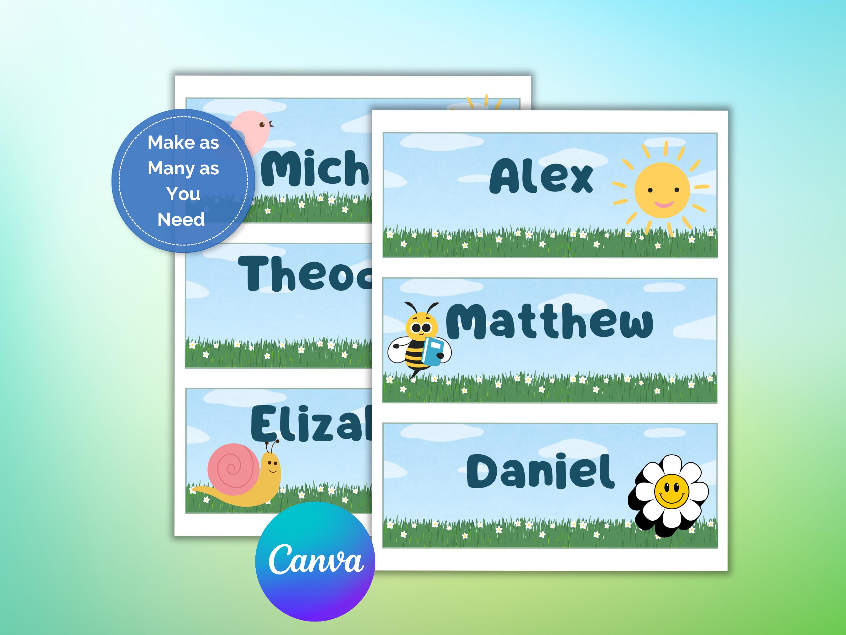 Editable Spring Name Tag Template for Classroom Daycare Preschool ...