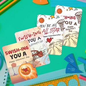 Basketball Valentines Printable, Classroom Valentine Cards, Happy ...