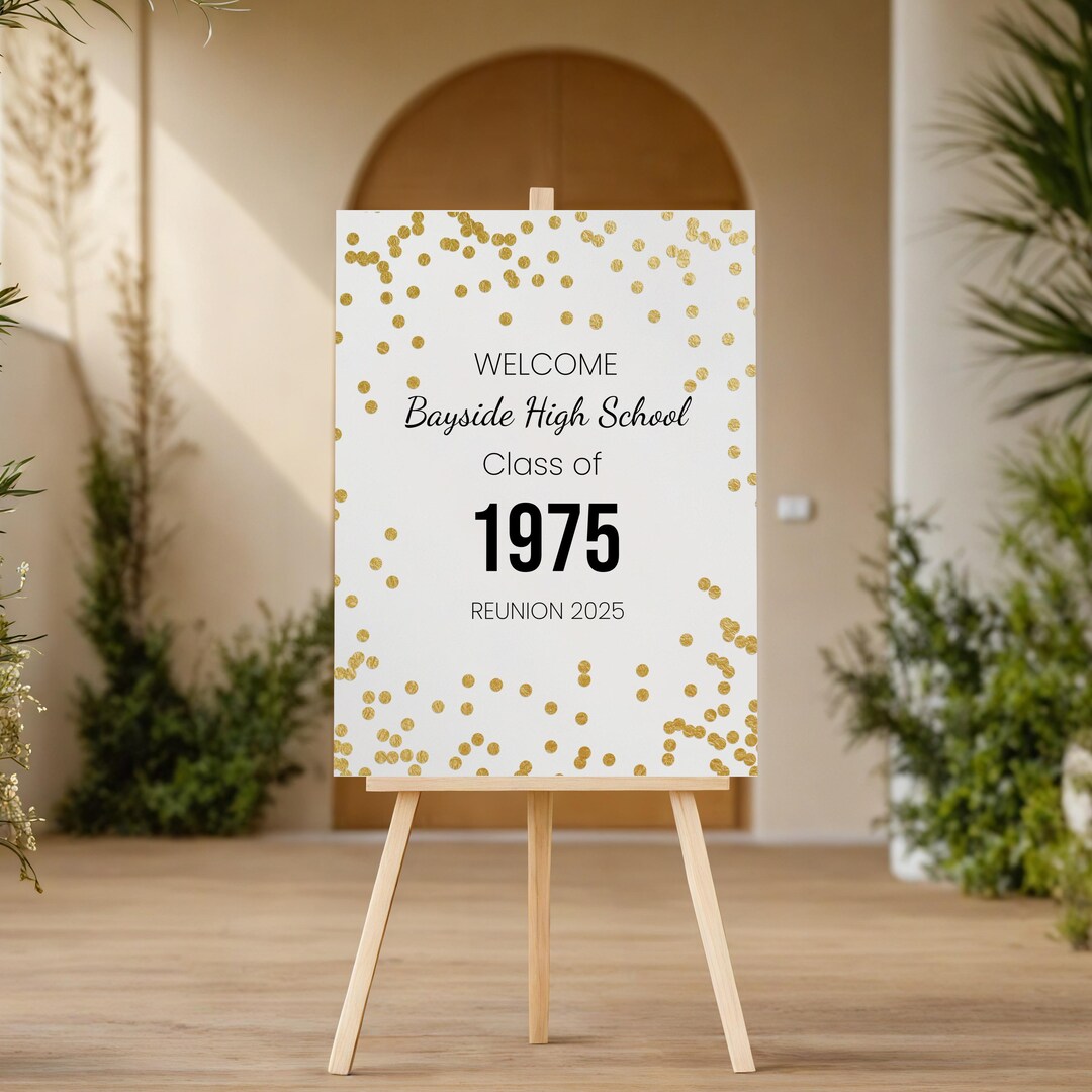 Bayside High School Reunion Sign Template, Class of 1975 Reunion 2025 ...