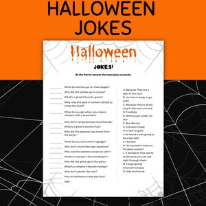 Halloween Jokes Printable, Kids Activity, Instant Download, Halloween ...