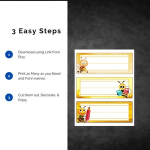 Bee Theme Name Tag Designs, Bee Classroom Decor, Desk Name Tags ...