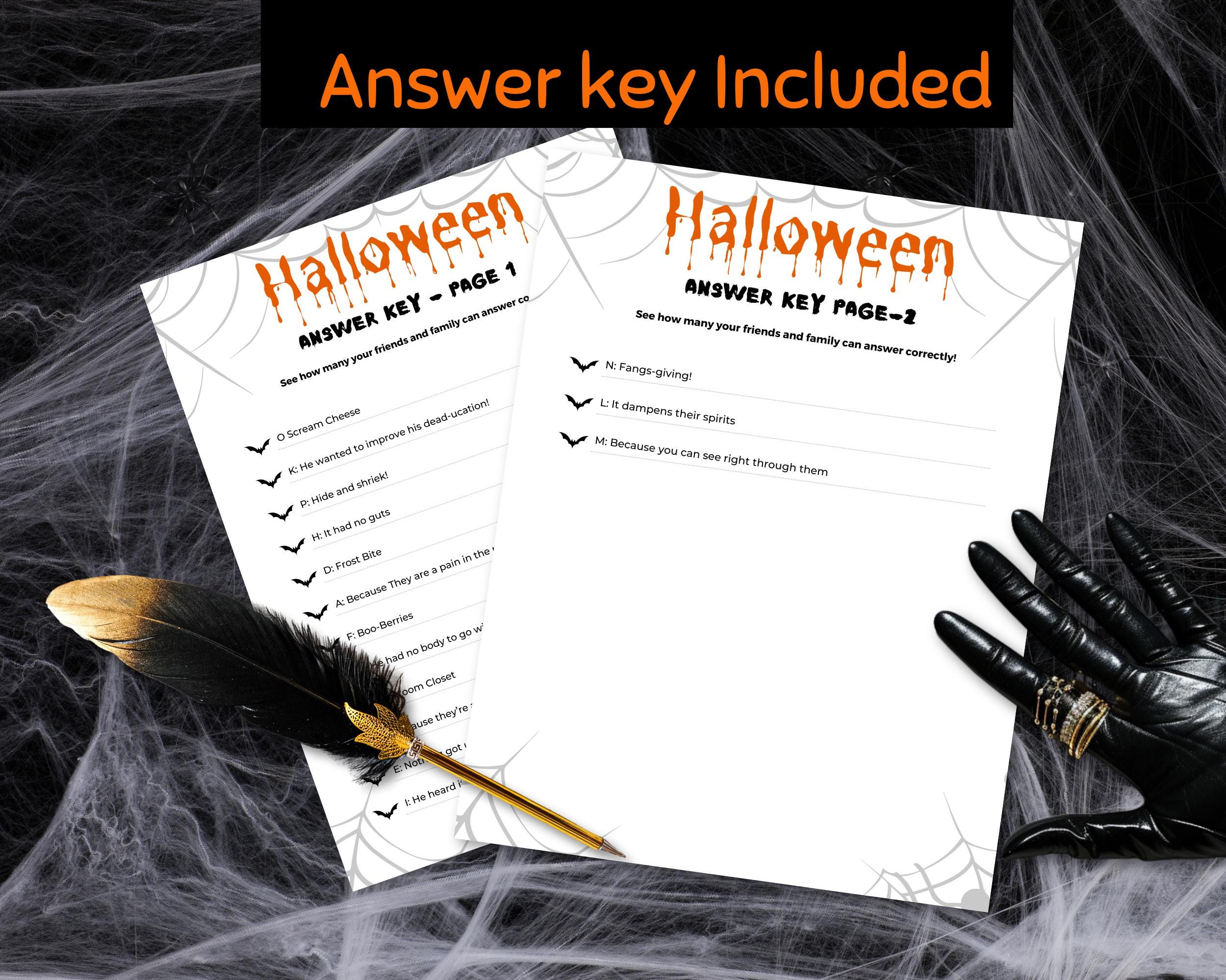 Halloween Jokes Printable, Kids Activity, Instant Download, Halloween ...