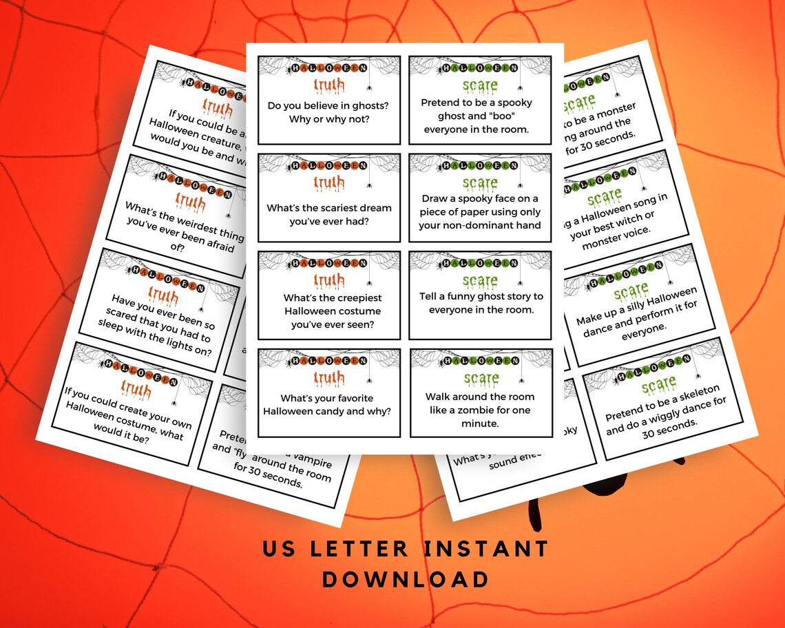 Halloween Truth or Scare Game, Office Party, Kid Friendly Halloween ...