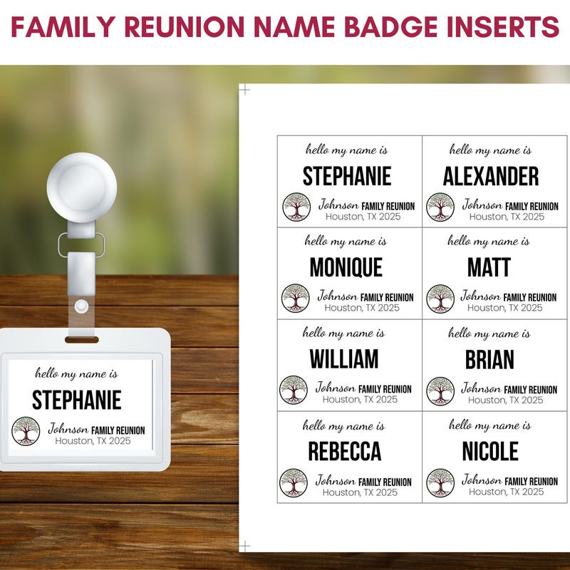 Reunion Name Tags - Etsy