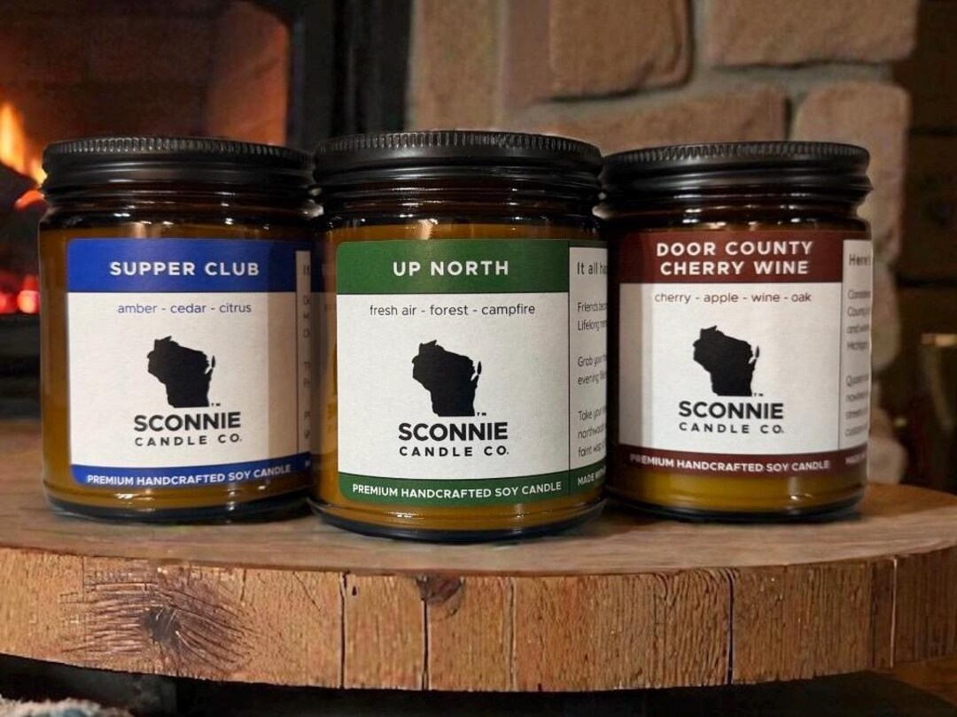 3-pack Wisconsin Soy Candles - up North, Door County Cherry Wine ...
