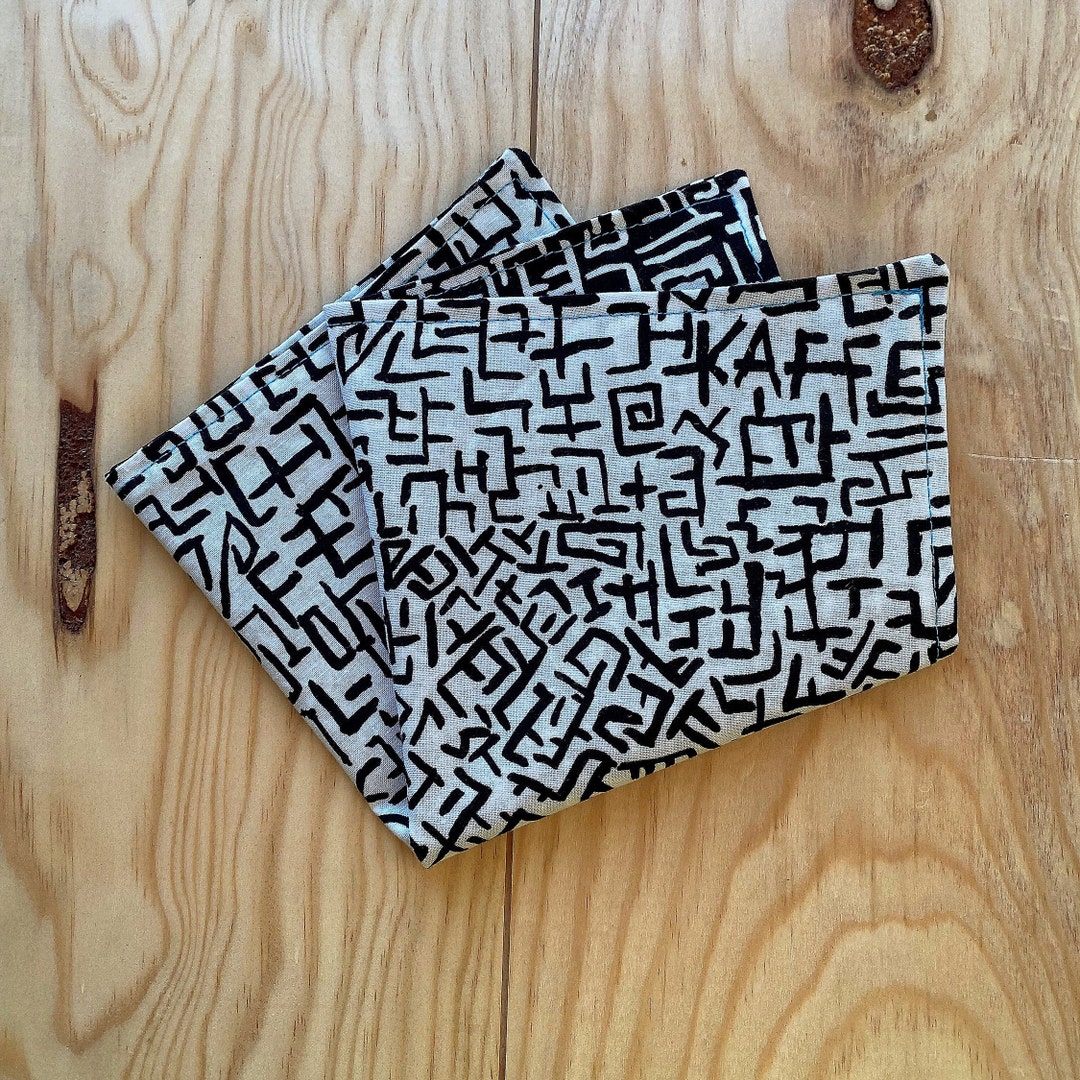 Handmade Black and White Mirrored Symbol Hankerchief Double Layer EDC ...