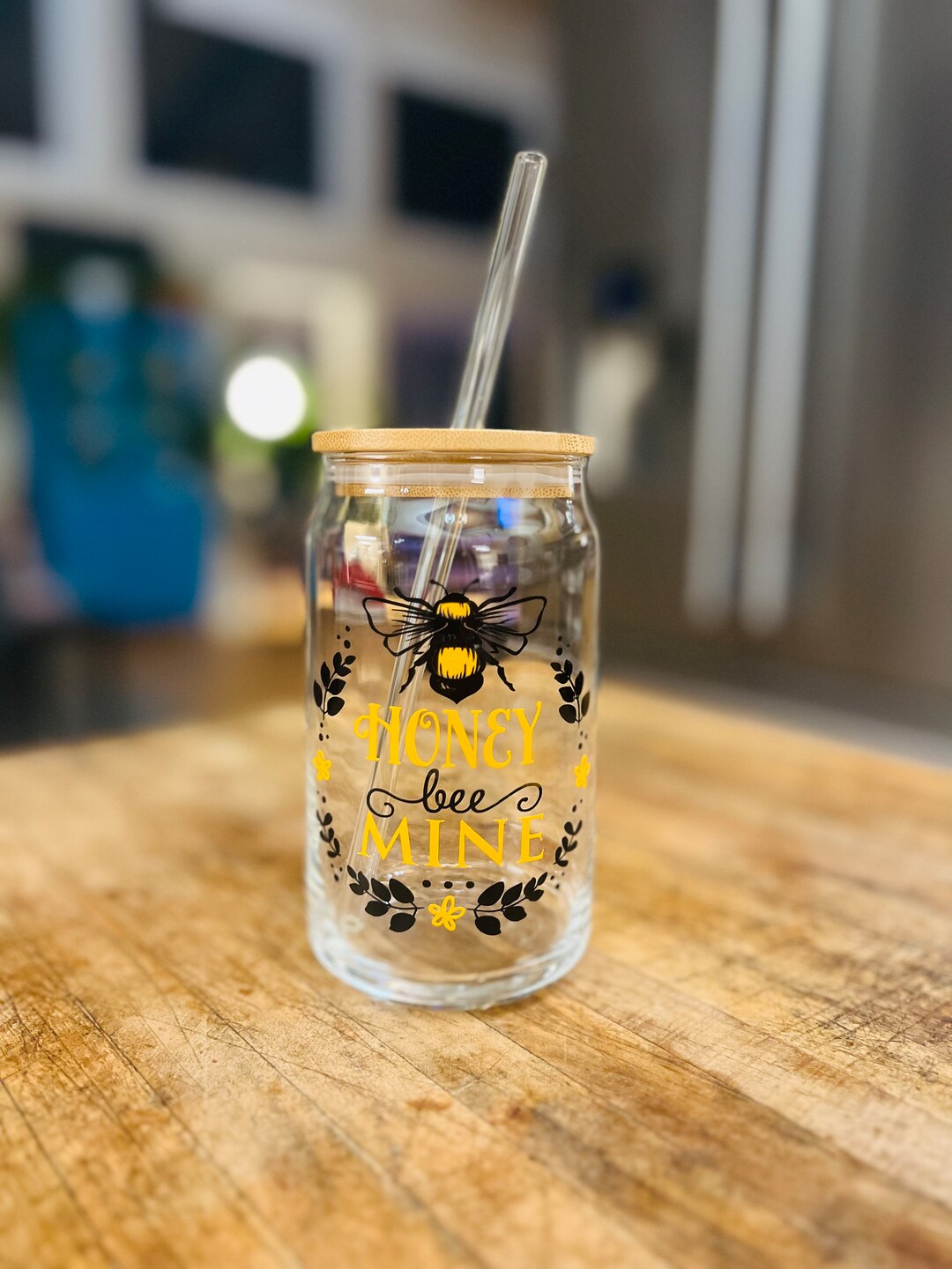 Honey Bee Mine Iced Coffee Glass! Perfect for Bee Lovers! - Etsy