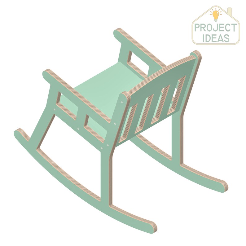 Kids Rocking Chair CNC Router Cutting Plan, Plywood Furniture (dxf, Svg ...