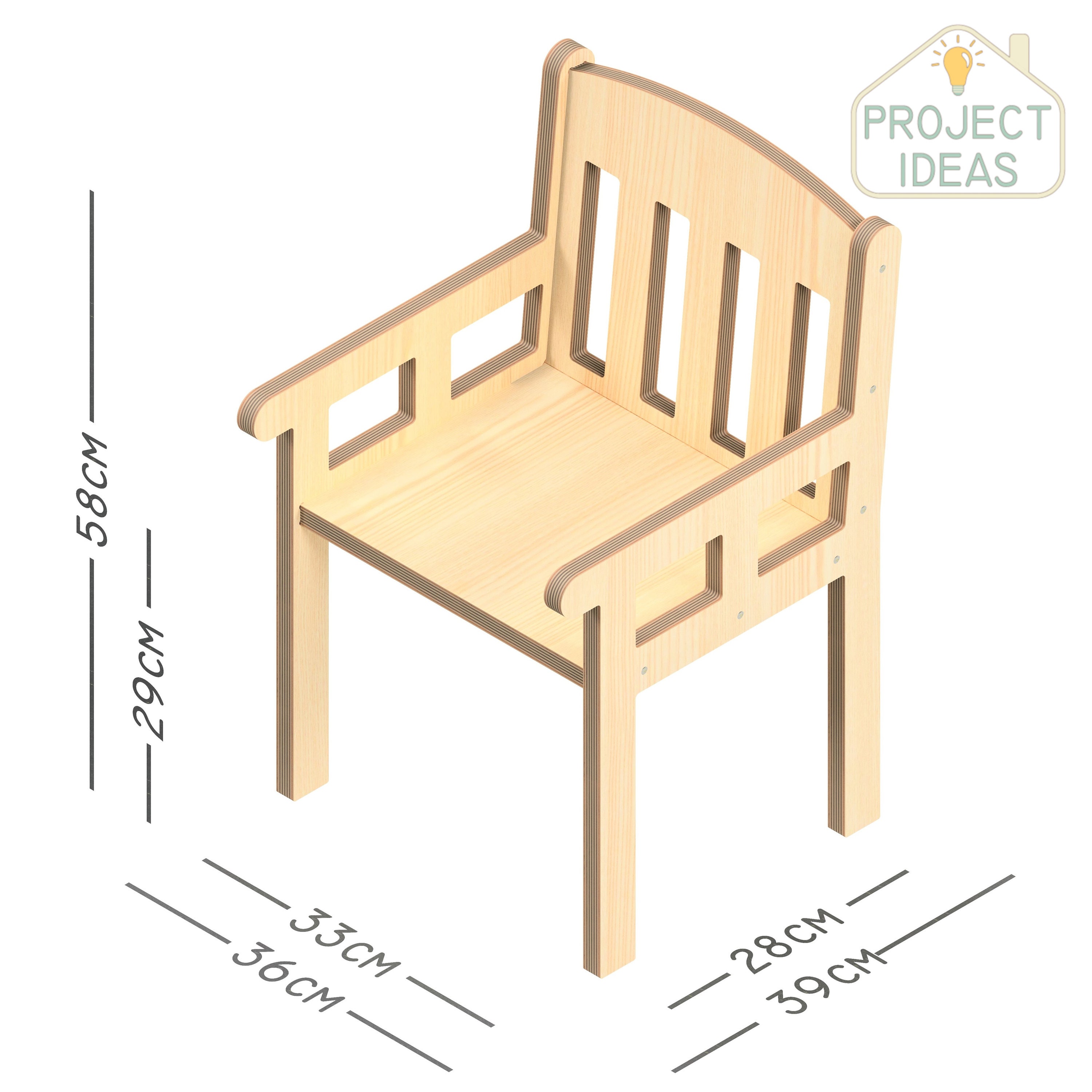 Childrens Chair Vector File Dxf-pdf Laser & CNC Router Cut - Etsy