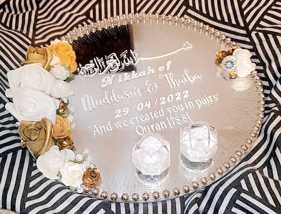 Floral Ring Tray Nikkah Wedding Engagement Plate Shaadi - Etsy
