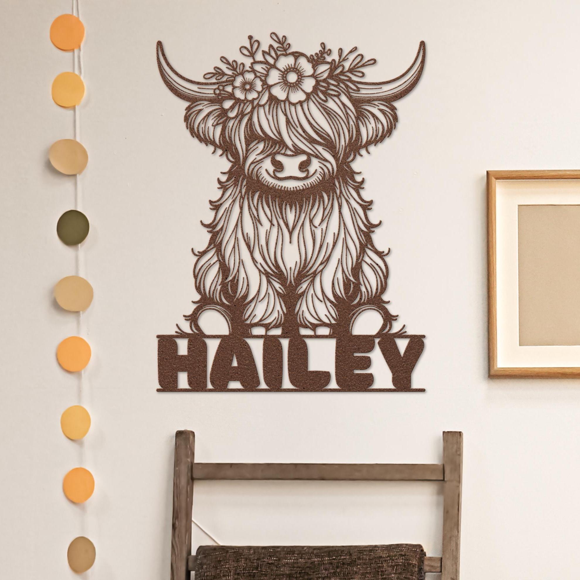 Highland Cow Name Sign, Highland Cow Nursery, Baby Highland Cow, Farm ...
