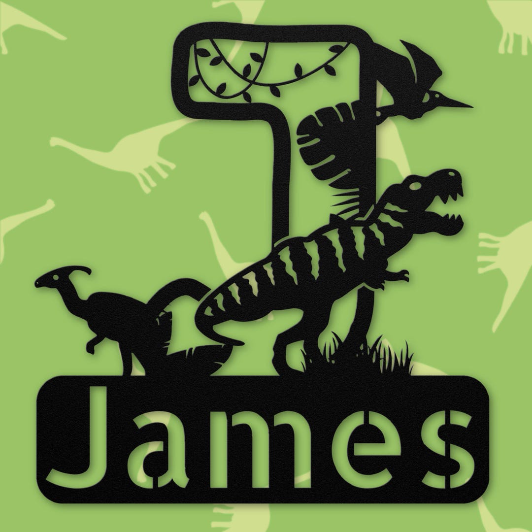 Dinosaur Letters, Dinosaur Nursery, Boys Name Sign, Parasaurolophus ...