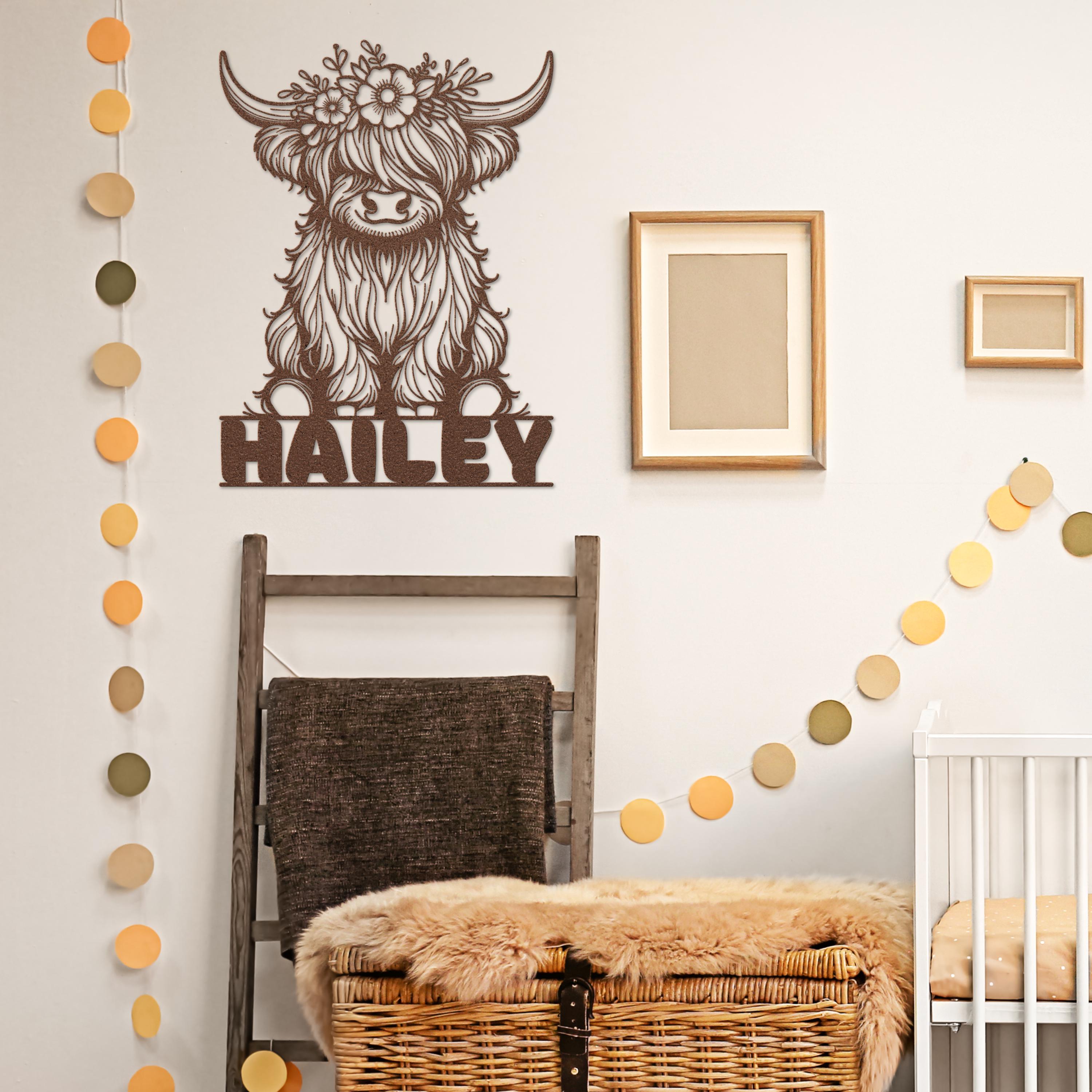 Highland Cow Name Sign, Highland Cow Nursery, Baby Highland Cow, Farm ...