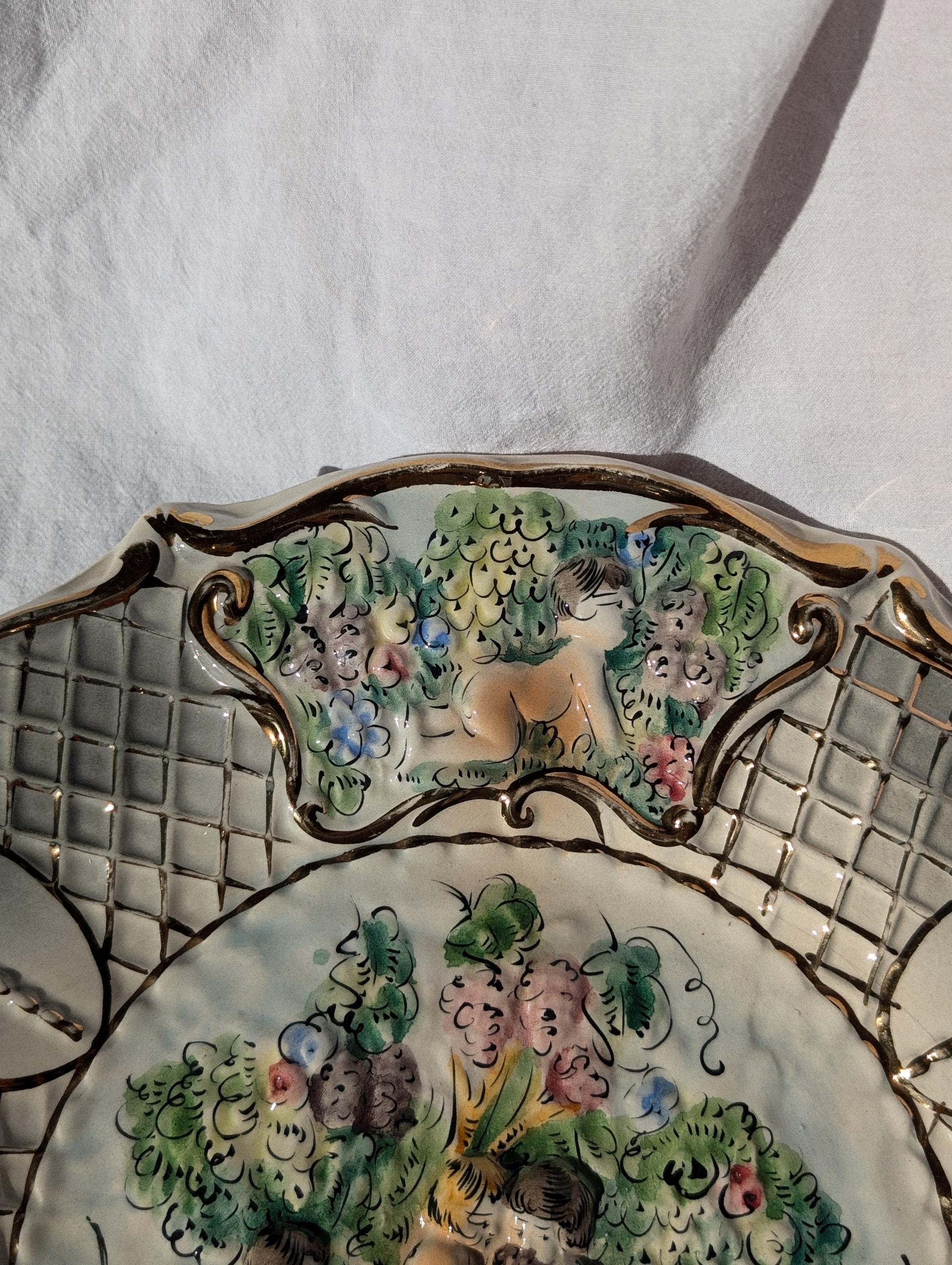 Rare Hand-painted 1970s Capodimonte Plate From Italy Collectible ...