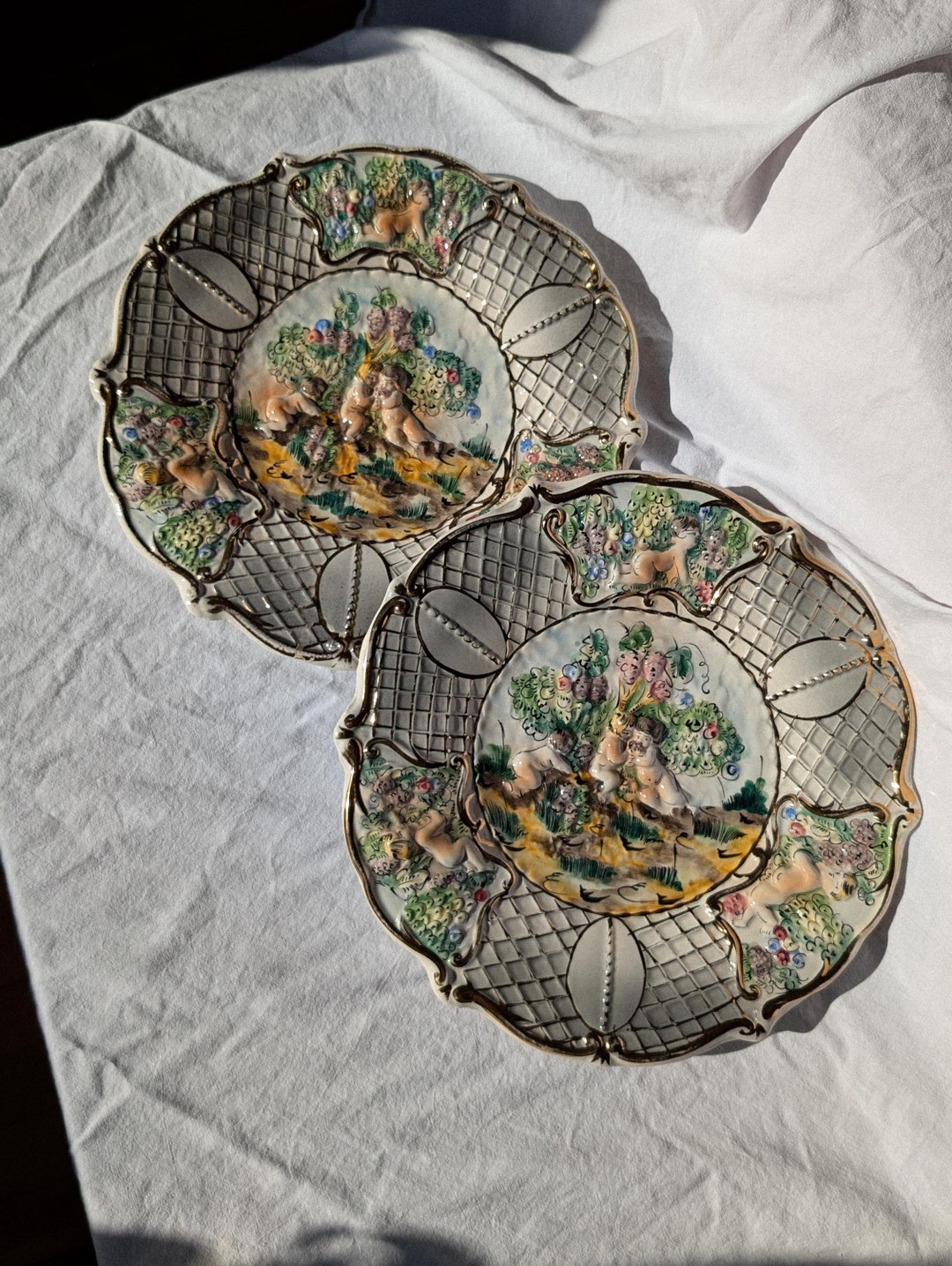 Rare Hand-painted 1970s Capodimonte Plate From Italy Collectible ...