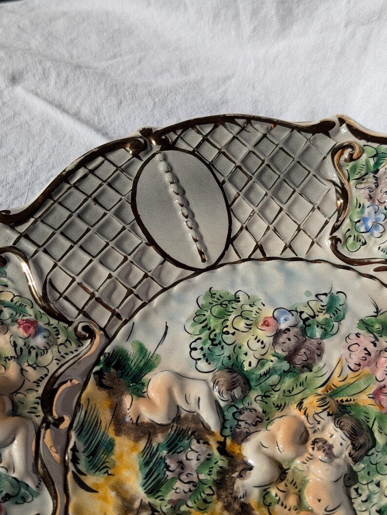 Rare Hand-painted 1970s Capodimonte Plate From Italy Collectible ...