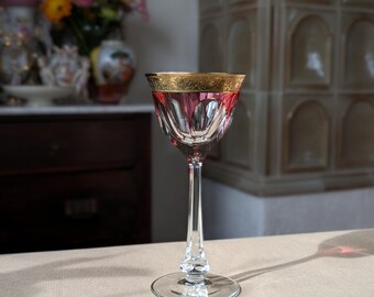 6x MOSER Wine Glasses - Colored Crystal - Lady Hamilton Pattern - Etsy