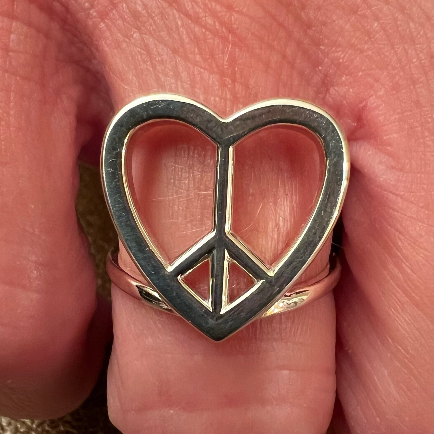 3D Model STL File Peace Sign in Heart Ring Digital Download - Etsy