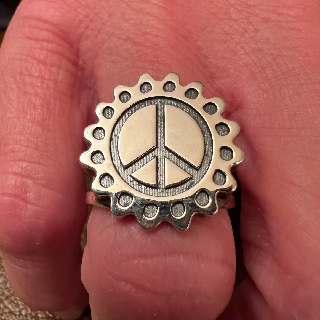 3D Model STL File Peace Sign in Flower Ring Digital Download - Etsy