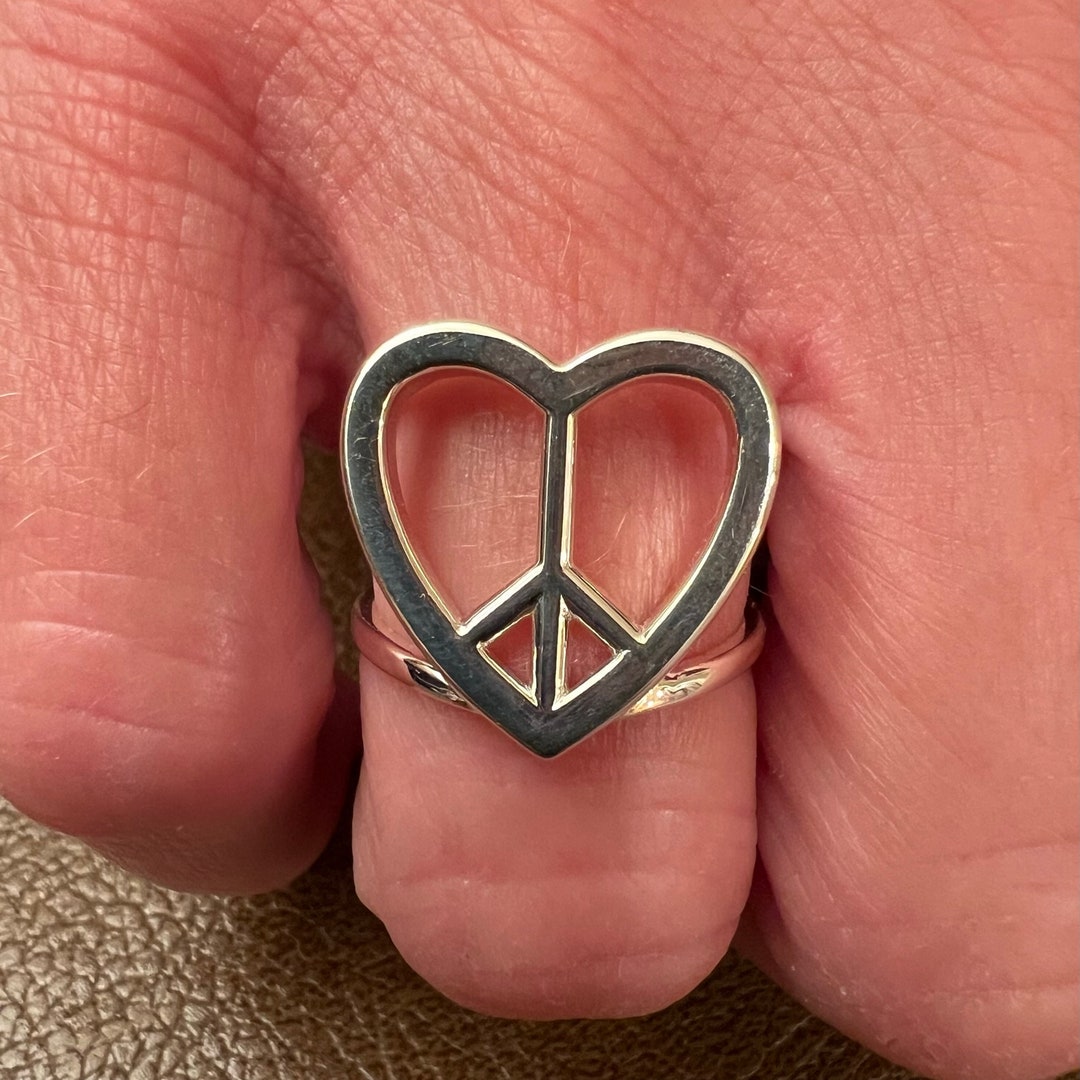 3D Model STL File Peace Sign in Heart Ring Digital Download - Etsy