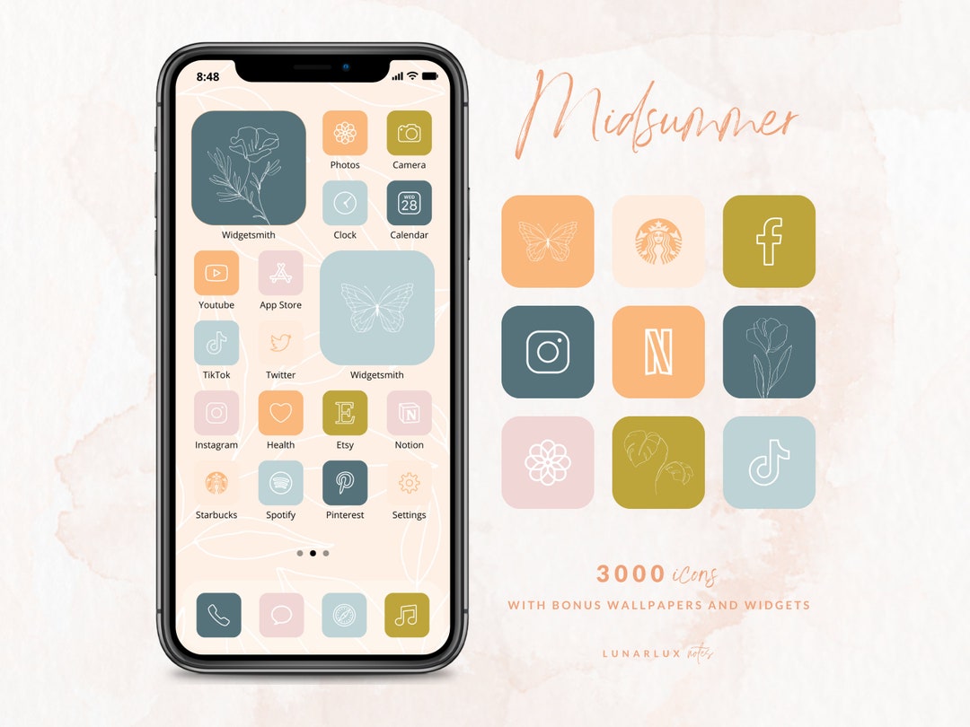 Midsummer Icon Set, 3000 Icons With Bonus Wallpapers and Widgets, 500 ...