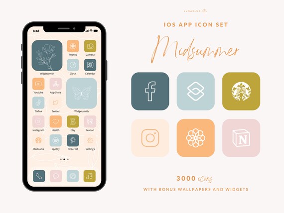 Midsummer Icon Set 3000 Icons With Bonus Wallpapers and - Etsy