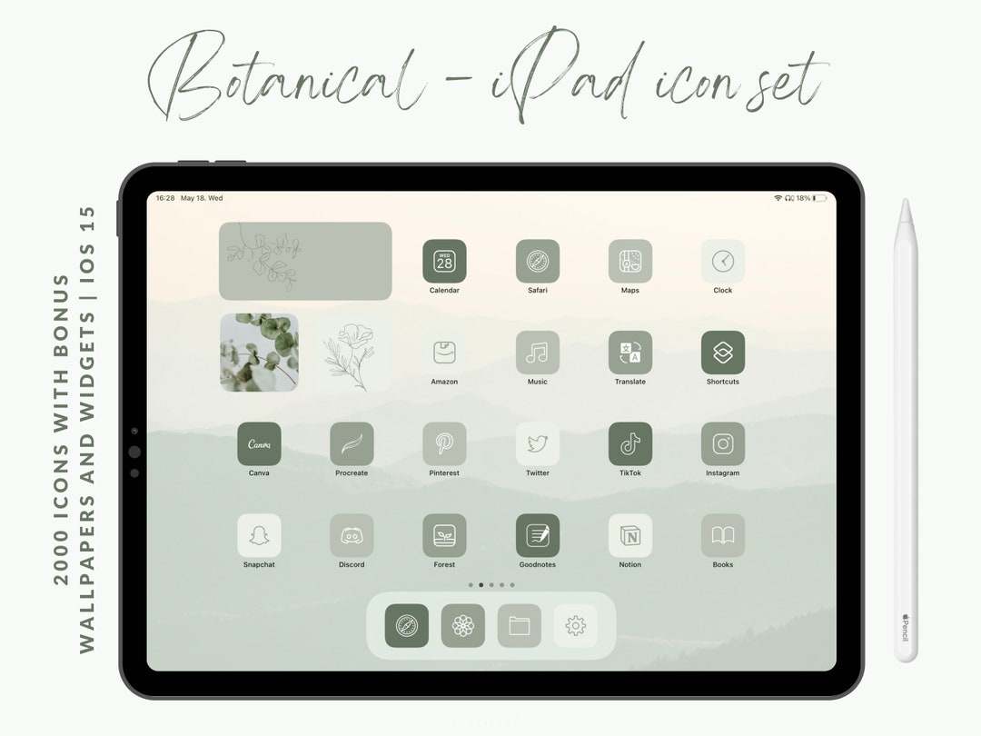 Botanical Ipad Icon Set 2000 Icons With Bonus Minimalist and - Etsy