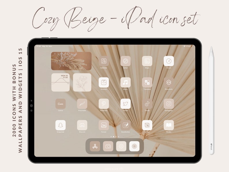 Cozy Beige Ipad Icon Set 2000 Icons With Bonus Minimalist and - Etsy