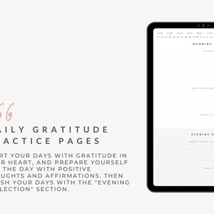 Digital Gratitude Journal Monthly Pages, 366 Daily Pages for Goodnotes ...