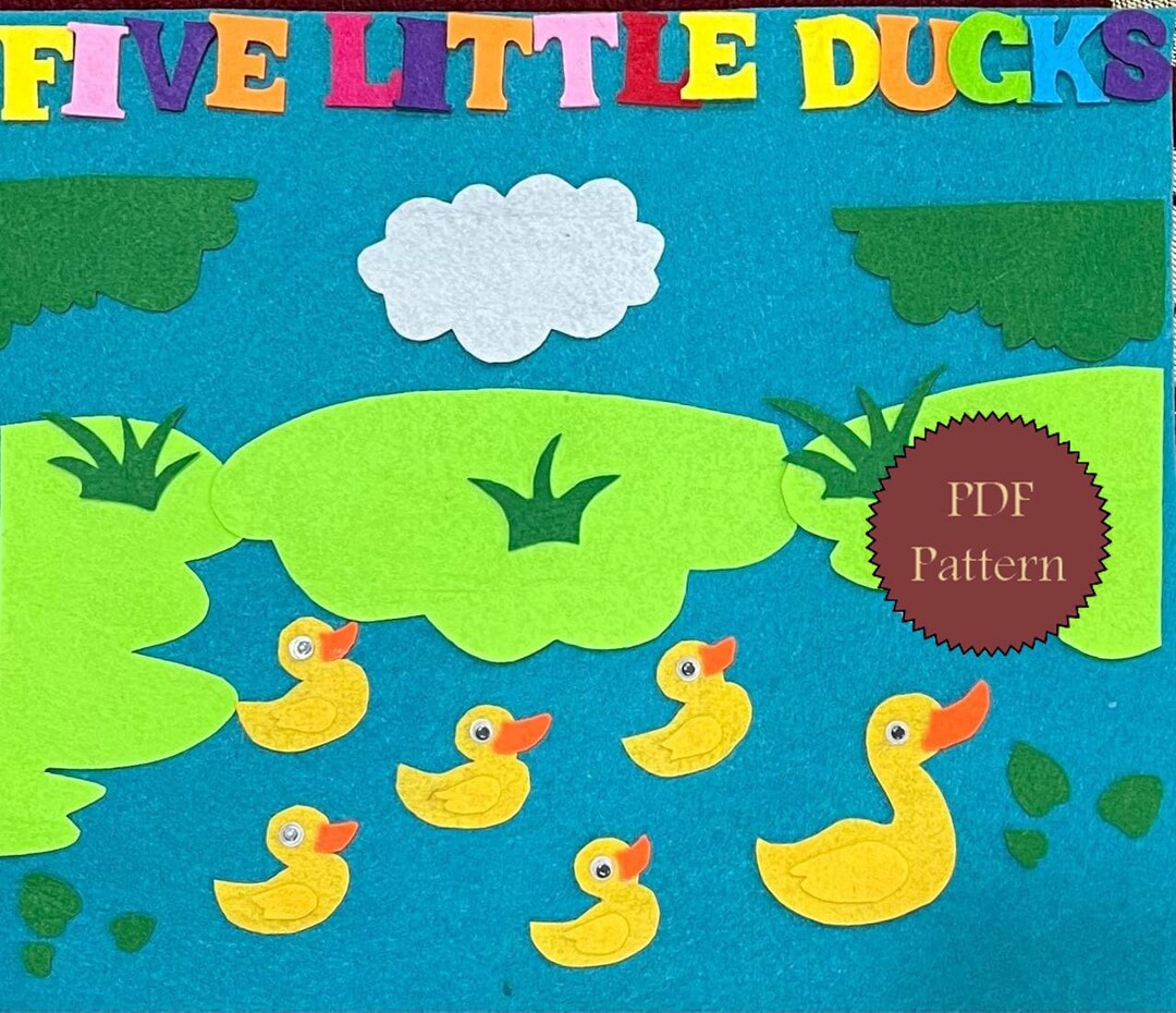 Nursery Rhyme Five Little Ducks Felt Board PDF Pattern - Etsy