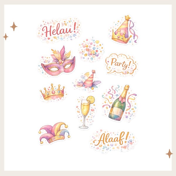 Karneval fasching sticker - Etsy.de