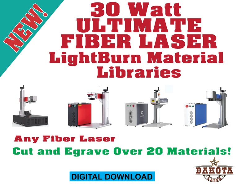 Ultimate 30 Watt Fiber Laser Lightburn Material Library - Etsy
