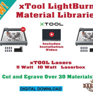 Xtool Laser Lightburn Materials Libraries All Xtool Lasers - Etsy
